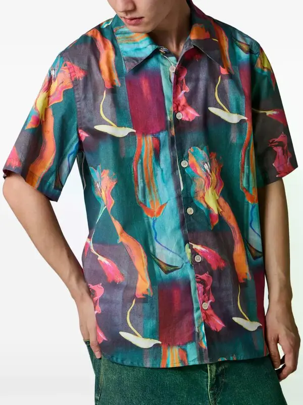 Paul Smith Glitch Floral Print Shirt