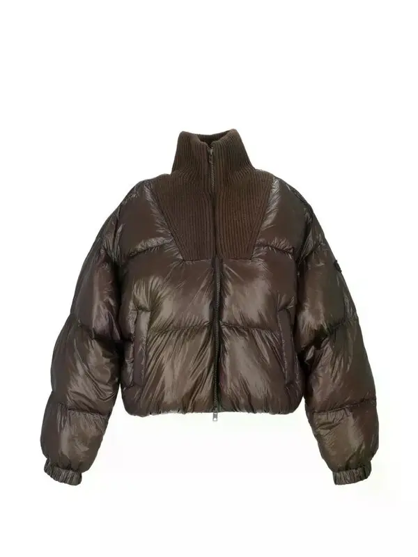 DIESEL® Quilted Jacket With Ribbed Funnel Neck