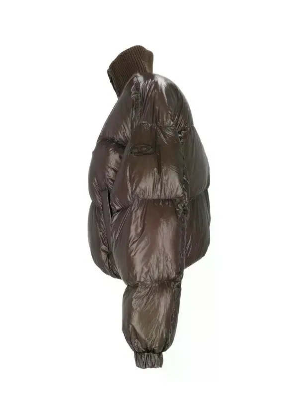 DIESEL® Quilted Jacket With Ribbed Funnel Neck