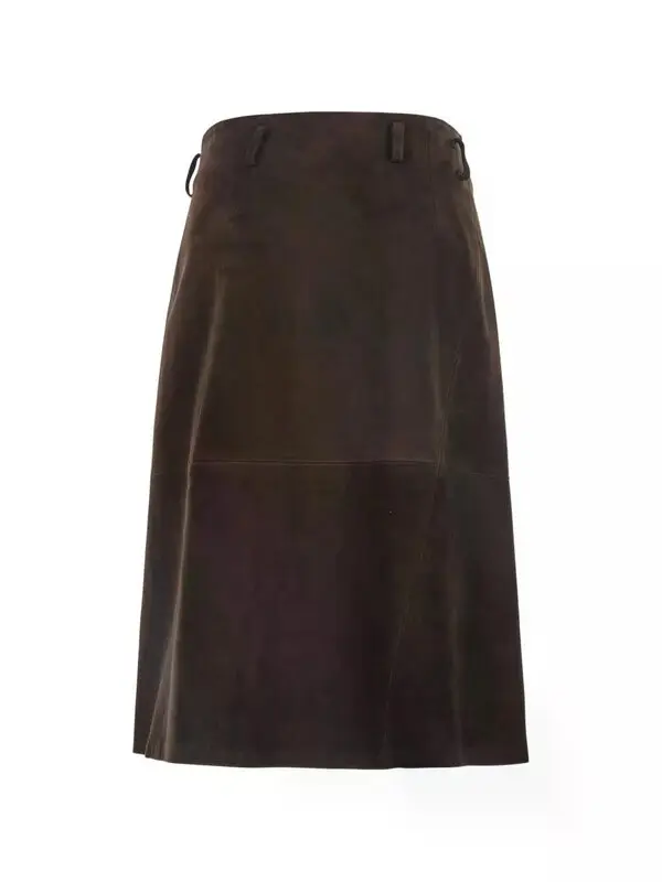 SEMICOUTURE Wrap-style Belt-loop Skirt - Brown