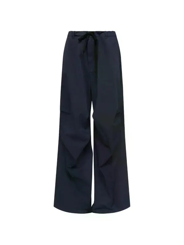 MAISON MARGIELA Navy Cotton Drawstring Wide Leg Pants