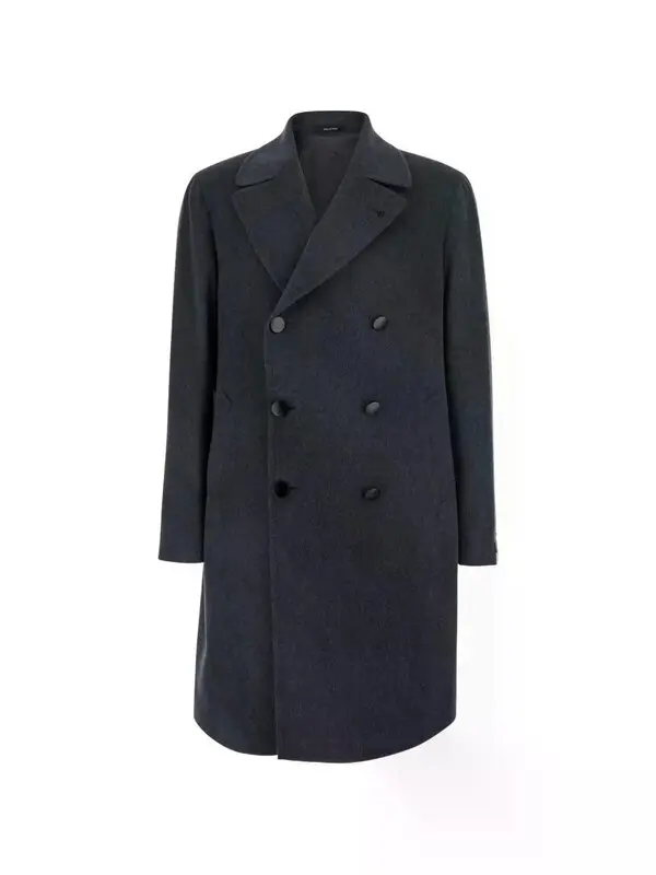 Tagliatore Strap-detail Double-breasted Coat - Grey
