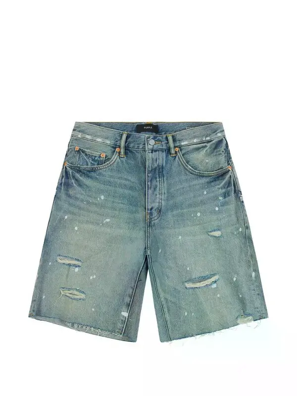 PURPLE BRAND Painterly Rip Shorts