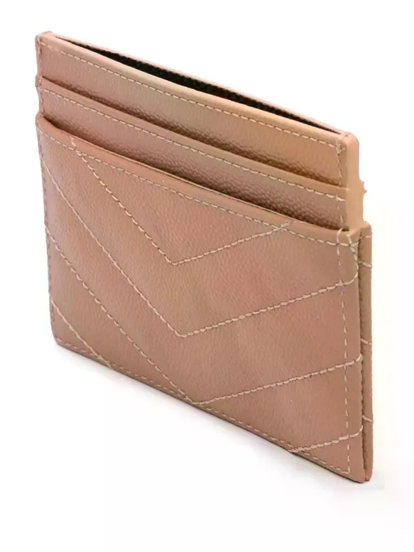 Saint Laurent 2023 Grain De Poudre Chevron Cassandre Case Card Holder