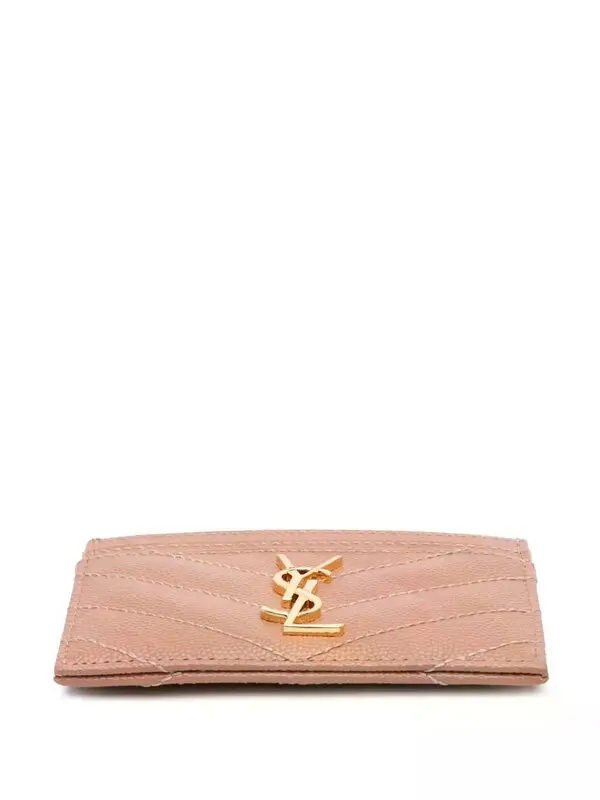Saint Laurent 2023 Grain De Poudre Chevron Cassandre Case Card Holder