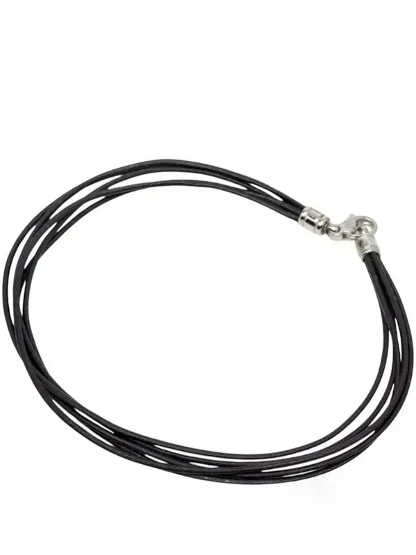 BVLGARI 2000-2026 Leather Multi Strand Cord Chocker Necklace Costume Necklace - Black