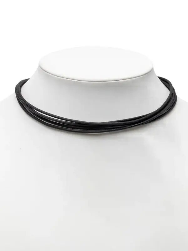 BVLGARI Leather Multi Strand Cord Choker Necklace