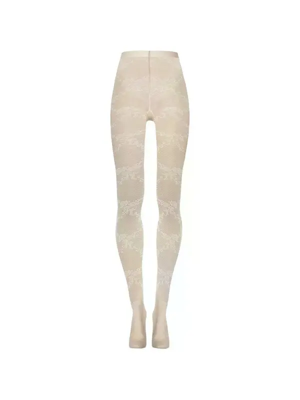 Wolford Floral Lace Tights - Neutrals