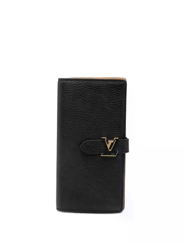 LOUIS VUITTON 2021-2026 Taurillon Capucine Vertical Wallet Long Wallets - Black