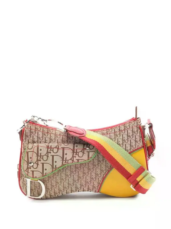 Dior Diorissimo Canvas Rasta Saddle Messenger Bag - Neutrals
