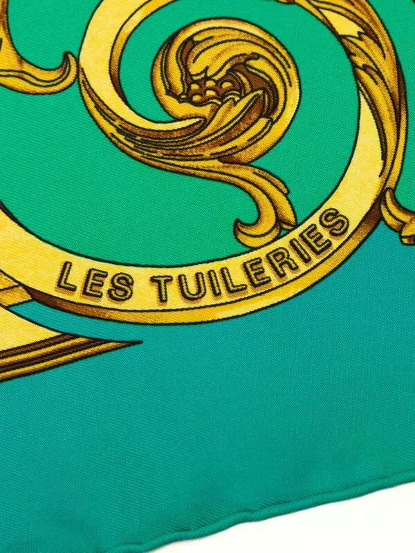 Hermès 1990 Les Tuileries Silk Scarf 90 Scarves - Green