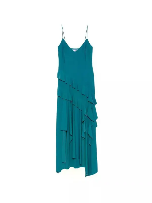 Moschino Ruffled Asymmetric Maxi Dress - Blue