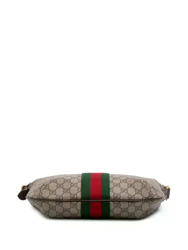 Gucci Ophidia Gg Supreme Web Half Moon Crossbody Bag