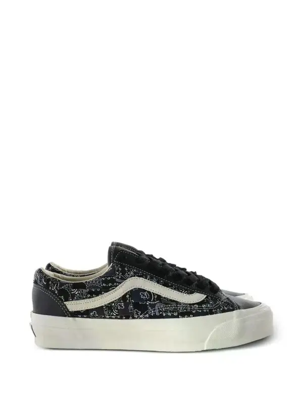 VANS Old Skool 36 Paisley-print Leather Sneakers - Black