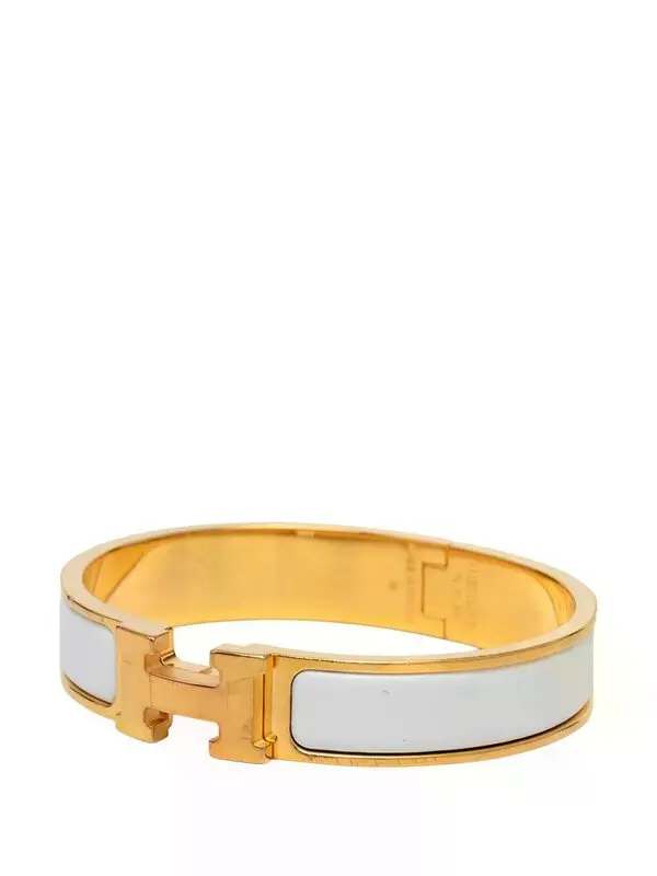 Hermès 1990-2010 Narrow Enamel Clic H Bracelet Pm Costume Bracelet