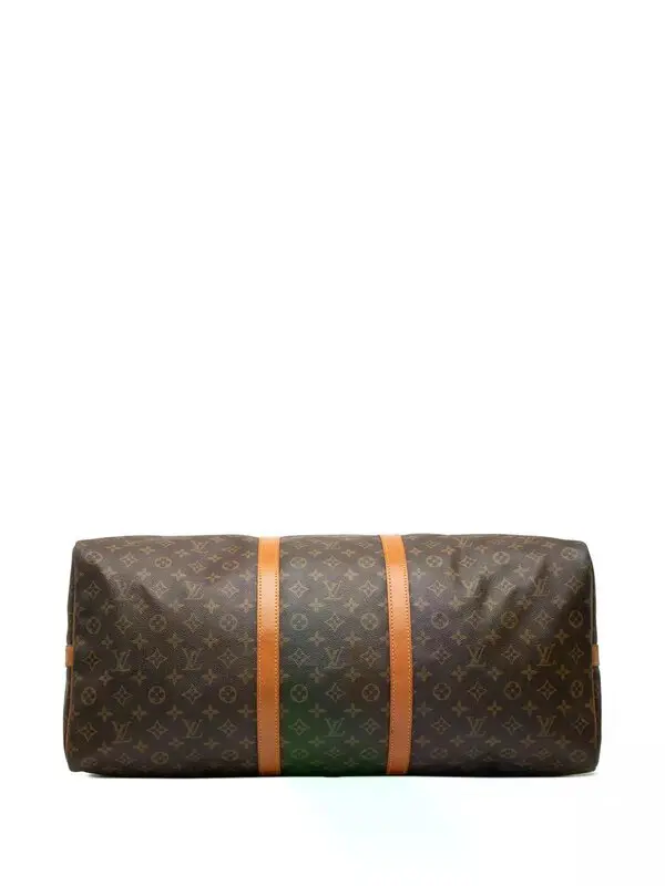 LOUIS VUITTON Monogram Keepall Bandouliere 60 Travel Bag - Brown
