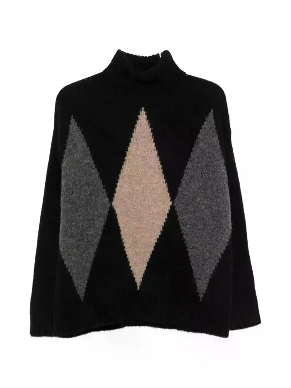 JUCCA Argyle-intarsia Roll-neck Sweater