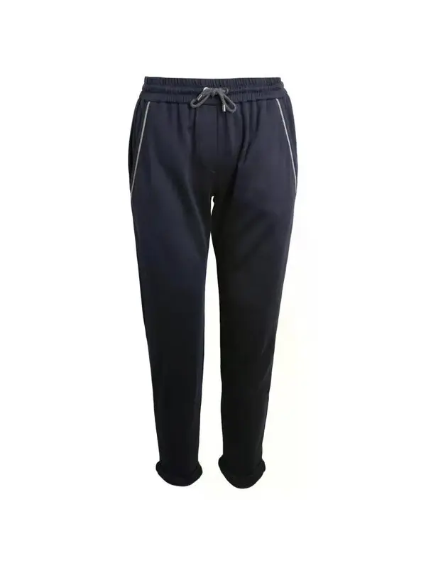 Brunello Cucinelli Monili-trim Drawstring Track Pants - Blue