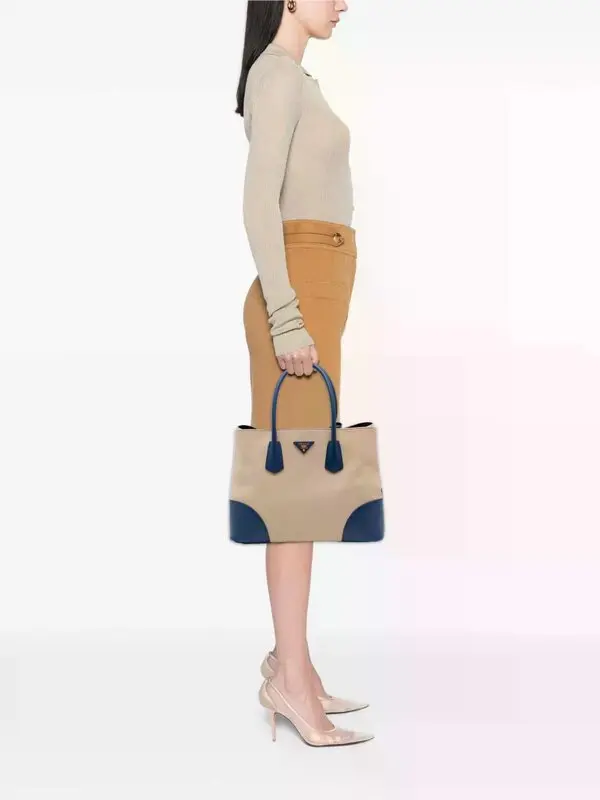 Prada Canapa Saffiano Double Satchel