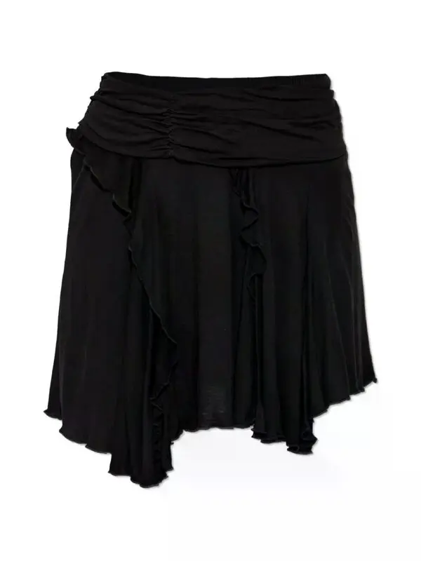 MARANT ETOILE Rosinda Ruched-waist Ruffled Mini Skirt - Black