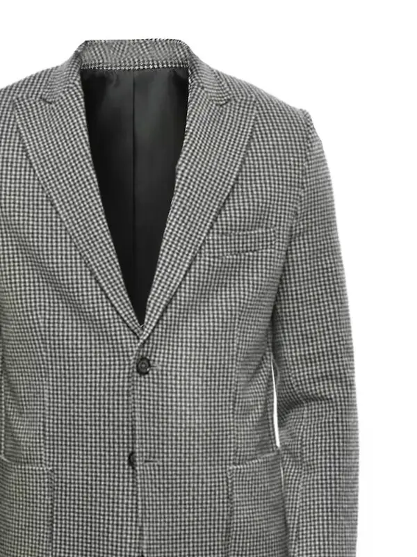 PAOLO PECORA Houndstooth-pattern Peaked-lapel Blazer