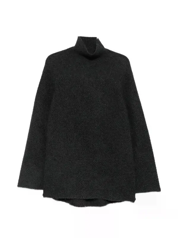 RUOHAN High-neck Textured Sweater - Grey