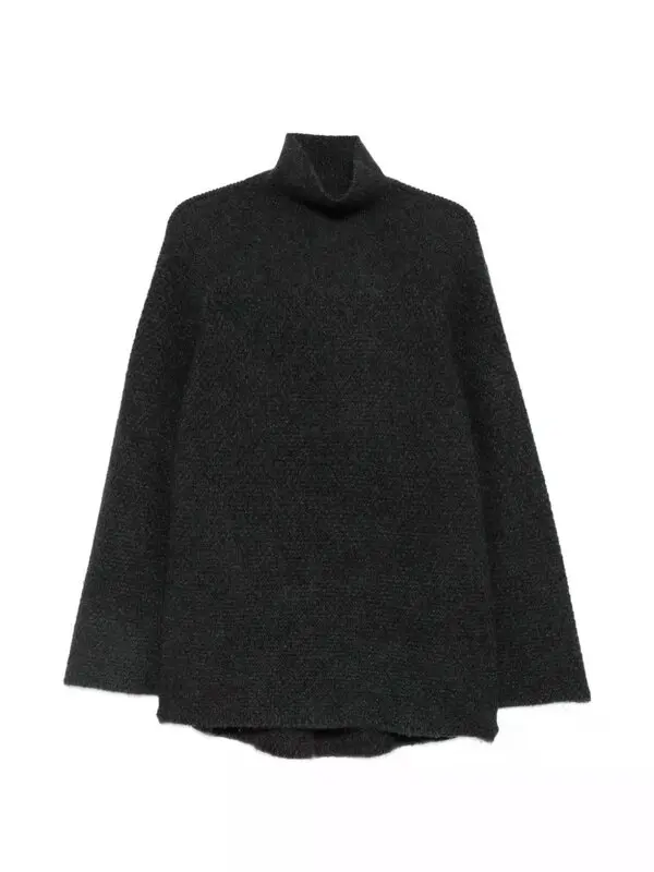 RUOHAN High-neck Textured Sweater - Grey