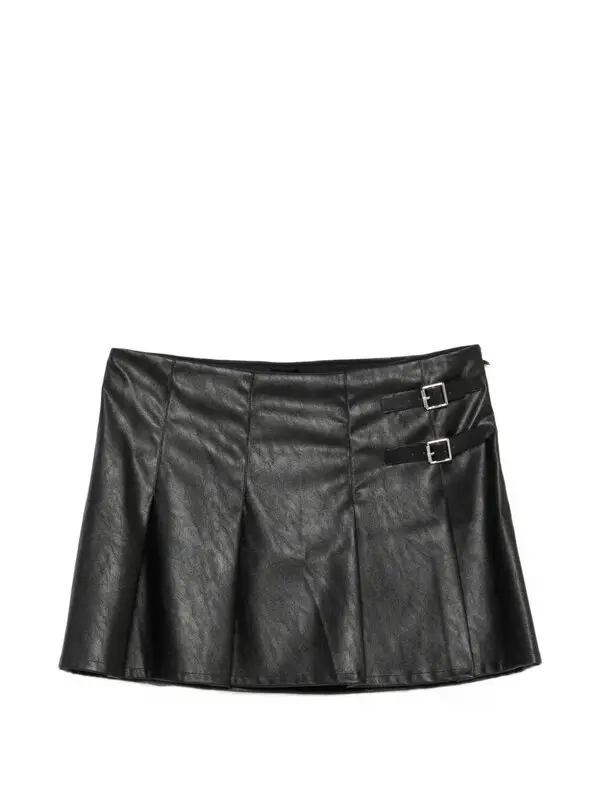 Pinko Pleated Mini Skirt With Buckle Detail - Black