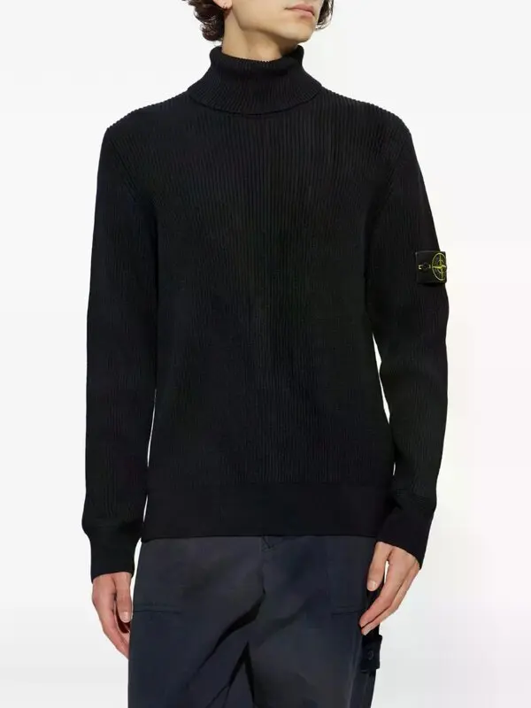 Stone Island Ribbed-knit Logo-patch Sweater