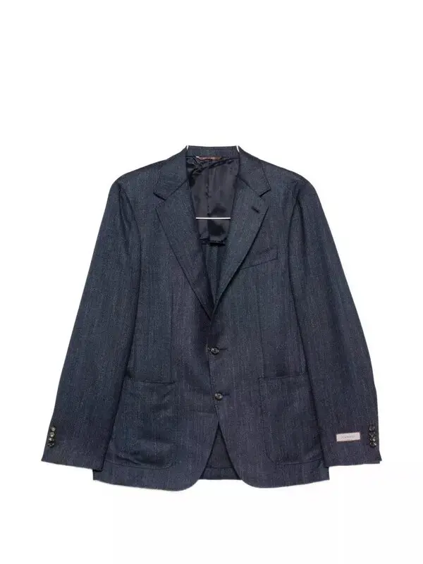 Canali Herringbone-weave Notched-lapel Blazer