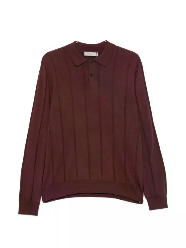 Canali Ribbed-knit Polo Sweater
