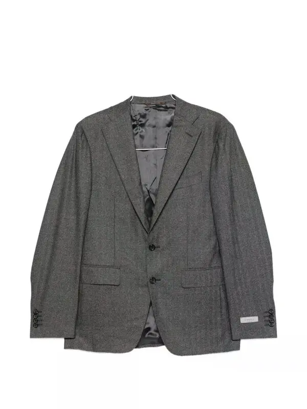 Canali Herringbone-pattern Wool Suit