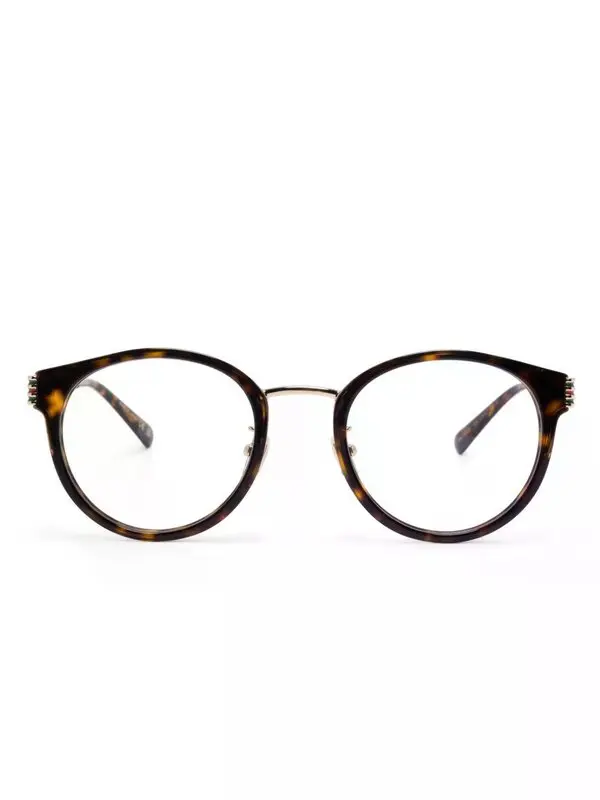 Gucci Tortoiseshell-effect Round-frame Glasses