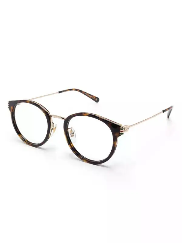 Gucci Tortoiseshell-effect Round-frame Glasses