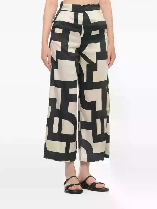 EMME Geometric Print Wide-leg Trousers