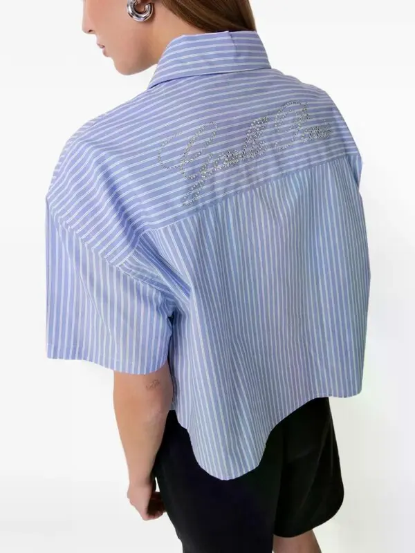 GAELLE PARIS Striped Cropped Shirt