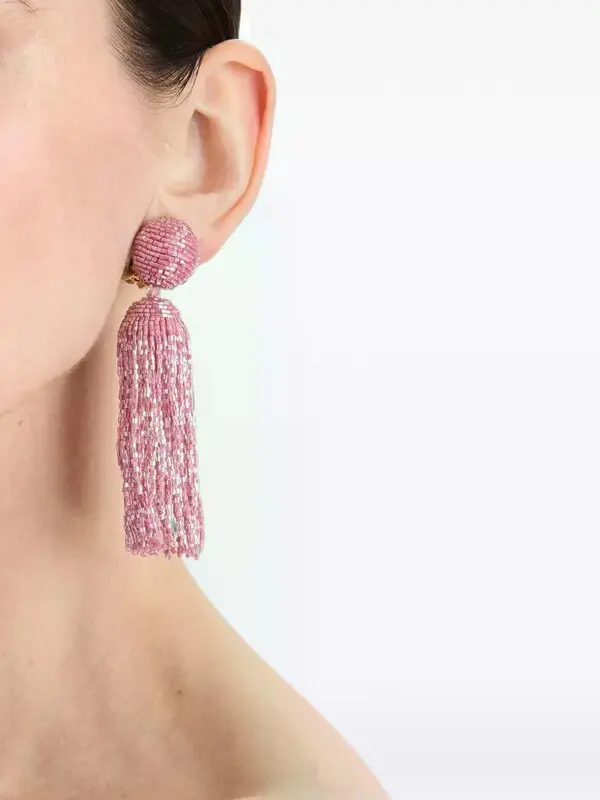 Oscar De La Renta Beaded Tassel Earrings