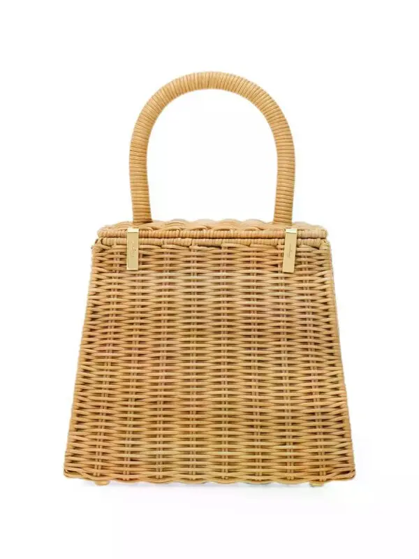 FERRAGAMO S Woven Wicker Tote Bag