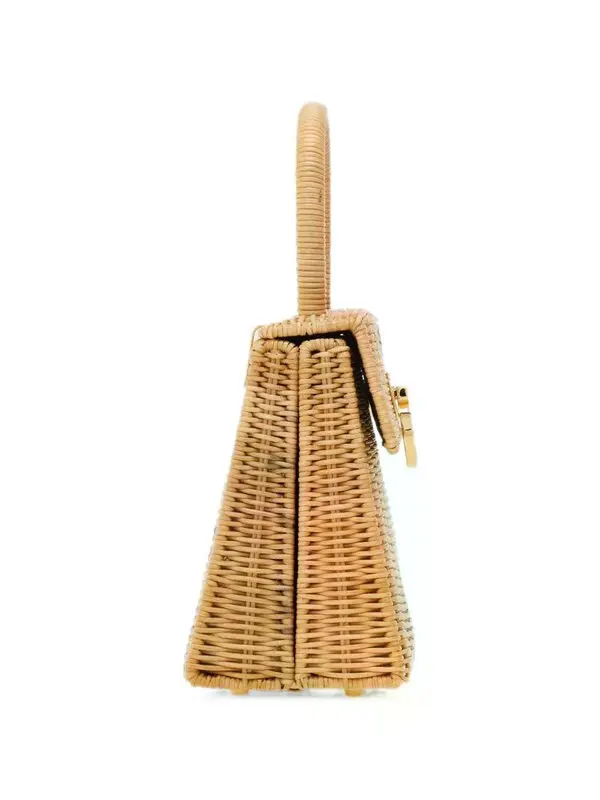 FERRAGAMO S Woven Wicker Tote Bag