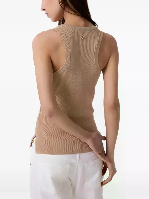 GAELLE PARIS Ribbed Lurex-trim Top