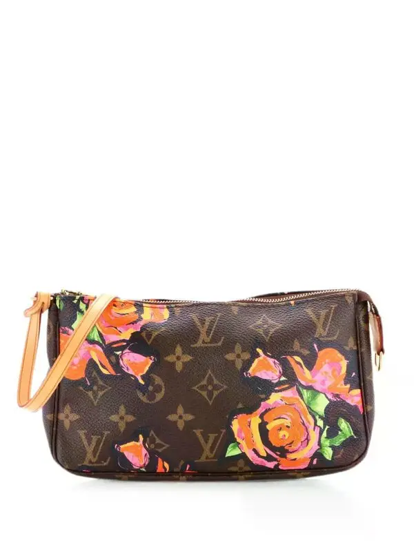 LOUIS VUITTON Pochette Accessoires Monogram Roses Shoulder Bag - Brown