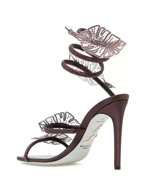 Rene Caovilla Embellished Leaf Sandals - Purple