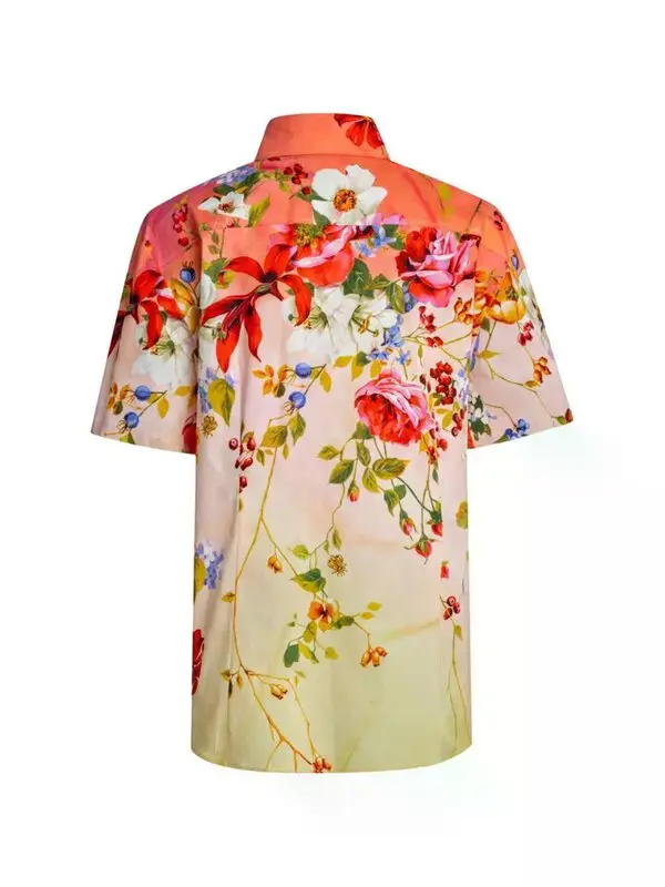 Roberto Cavalli Floral-print Short-sleeve Shirt