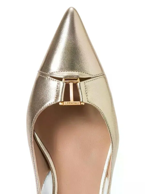 TWINSET Metallic-effect Logo-plaque Pumps