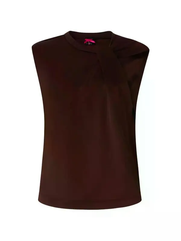 Pinko Draped Padded-shoulder Top - Brown