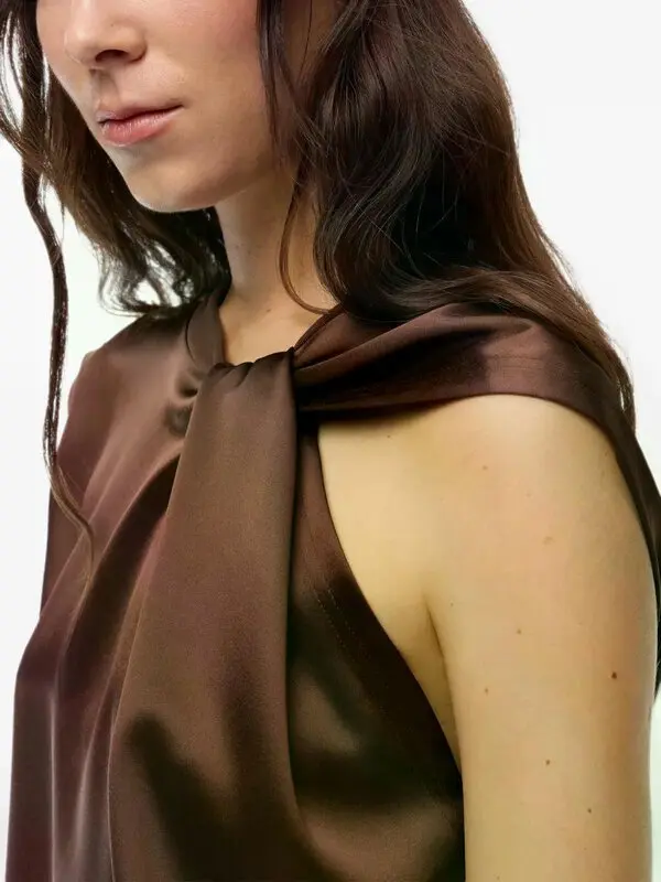 Pinko Draped Sleeveless Top - Brown