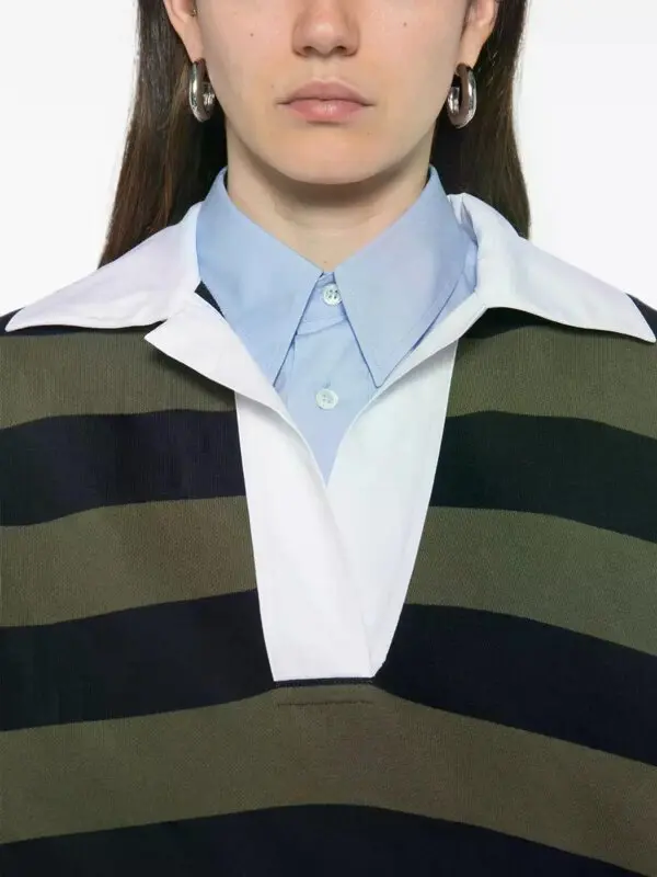 N°21 Striped Sweatshirt With Spread Collar