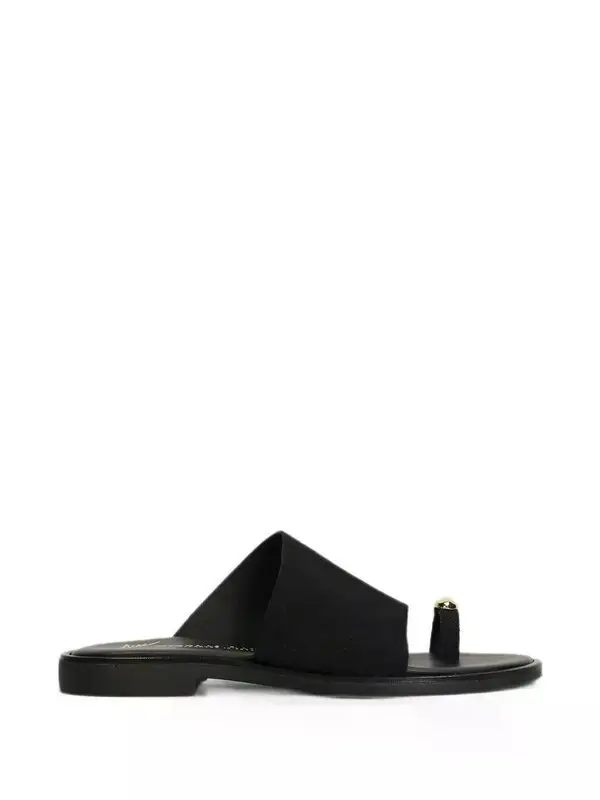 NICOLAS LAINAS Embellished Toe-strap Sandals - Black