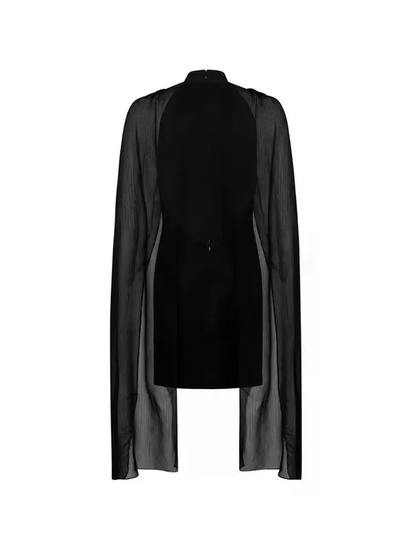 CAYET Farah Cape-detail Open-back Mini Dress