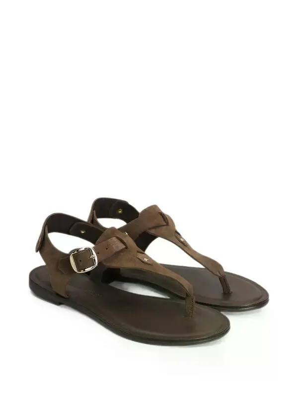 NICOLAS LAINAS Suede Buckle-fastening Thong Sandals